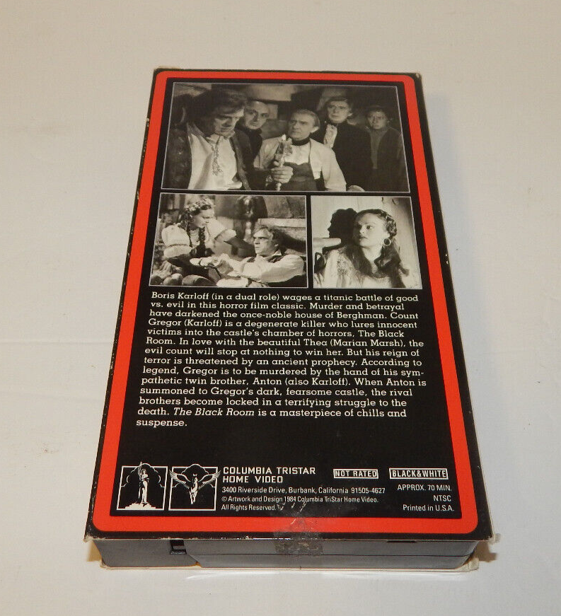 The Black Room VHS Horror Movie Boris Karloff Marian Marsh – Hometown ...